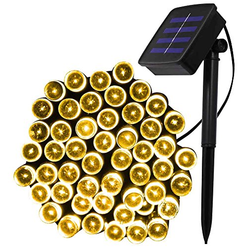 Xunata 171ft Solar Christmas Light, 500 Units LED 2 Modes Solar Powered Fairy String Lights for Outdoor, Gardens, Homes, Wedding, Christmas Party, Waterproof (Warm White)