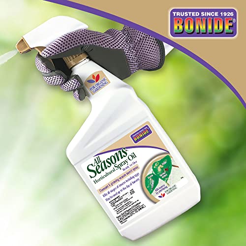 Bonide All Season Horticultural & Dormant Spray Oil, 32 oz Ready-to-Use Spray, Disease Prevention and Insect Killer for Organic Gardening