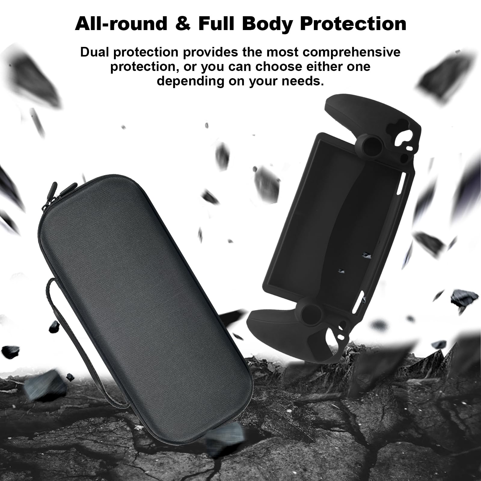 JDGPOKOO Accessories Kit for PlayStation Portal Remote Player, Handheld Case with Protective Case Cover, Hard Shell Carrying Bag Accessories Bundle