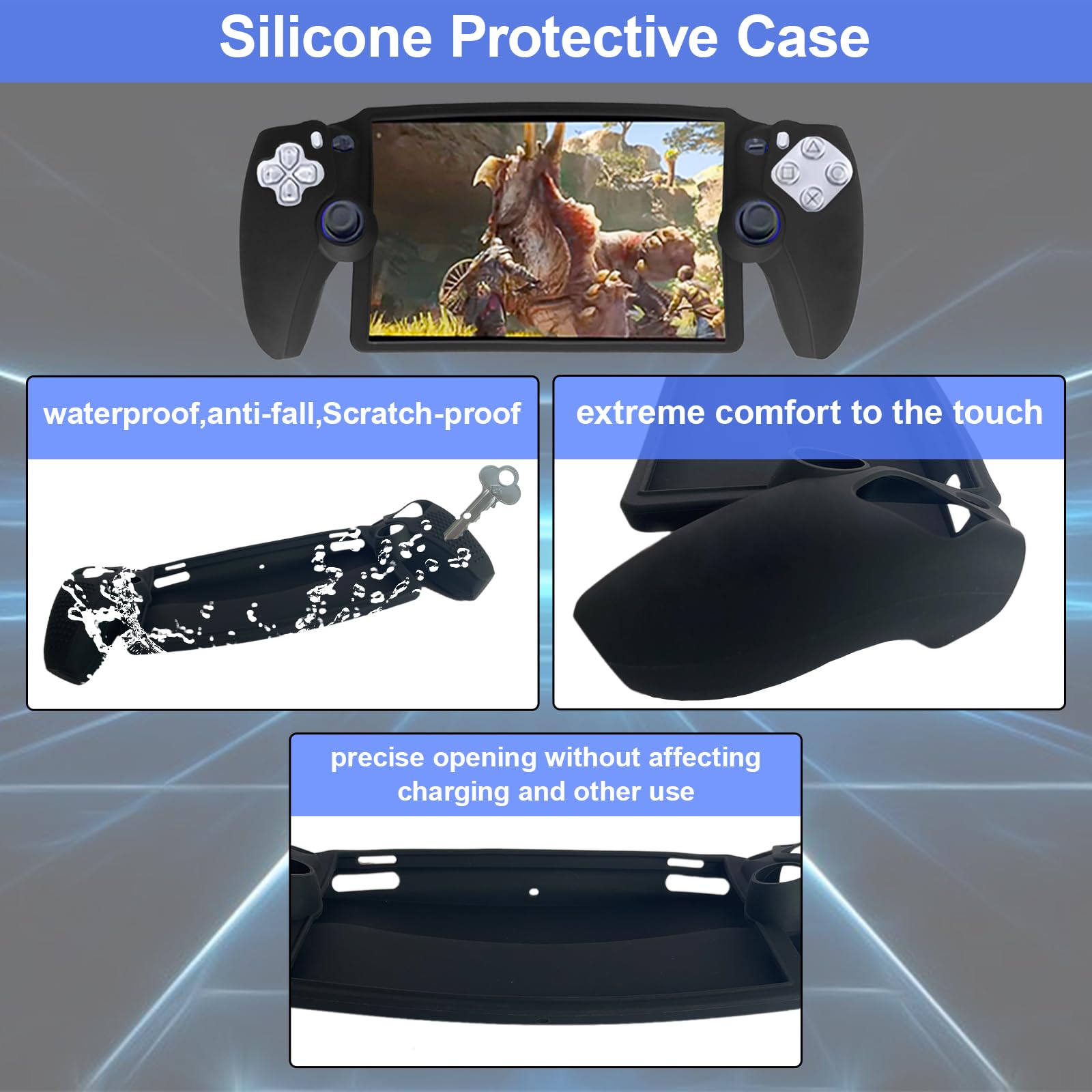 JDGPOKOO Accessories Kit for PlayStation Portal Remote Player, Handheld Case with Protective Case Cover, Hard Shell Carrying Bag Accessories Bundle