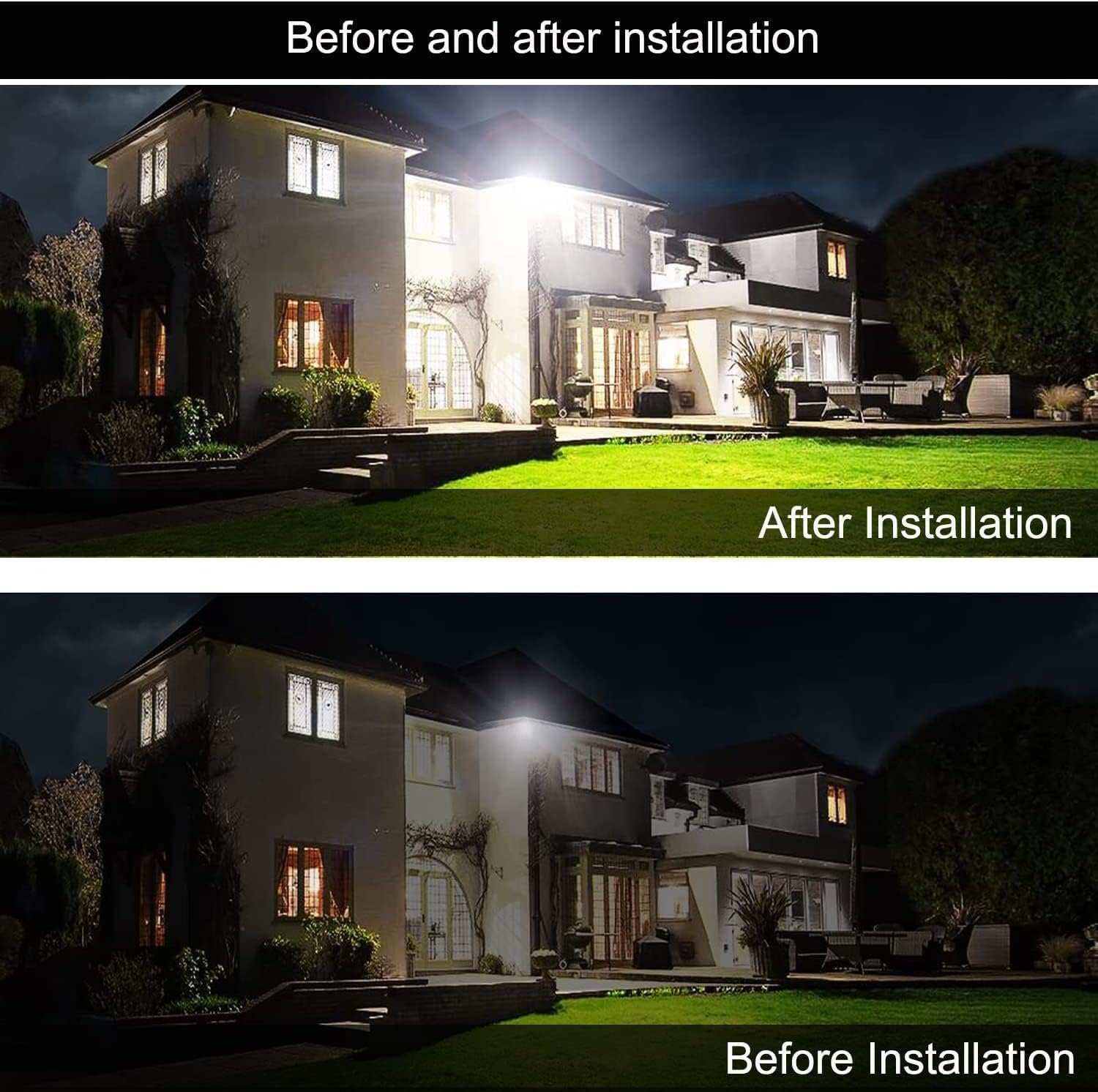 garageangle 4Pack LED Flood Light Outdoor,50W LED Work Light 5500lm with 6FT US Plug,IP66 Waterproof Exterior Security Lights,6000K Daylight White Outside Floodlights Slim Design for Playground Yard