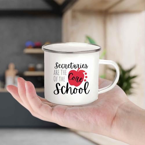 Humorous Gift Appreciation Gift For School Secretaries And Administrators - Show Your Gratitude With 11oz Ceramic Cup 12oz Enamel Silver Mug