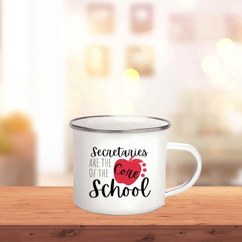 Humorous Gift Appreciation Gift For School Secretaries And Administrators - Show Your Gratitude With 11oz Ceramic Cup 12oz Enamel Silver Mug