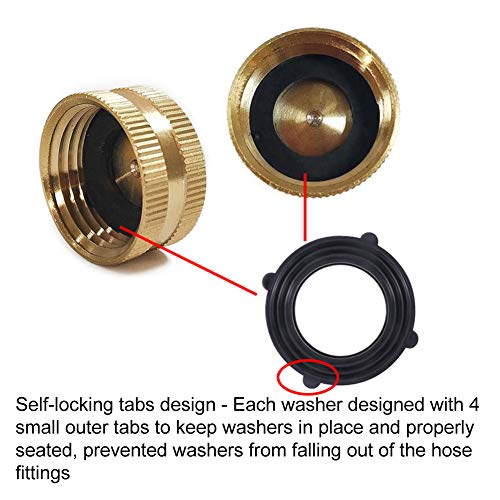50 Pieces Garden Hose Rubber Washers Seals Garden Hose Washers Use for Garden Hose and Water Faucet Hose Washers Ring Hose Gaskets Self-Locking Tabs Keep Washer Firmly Stay in The Fitting
