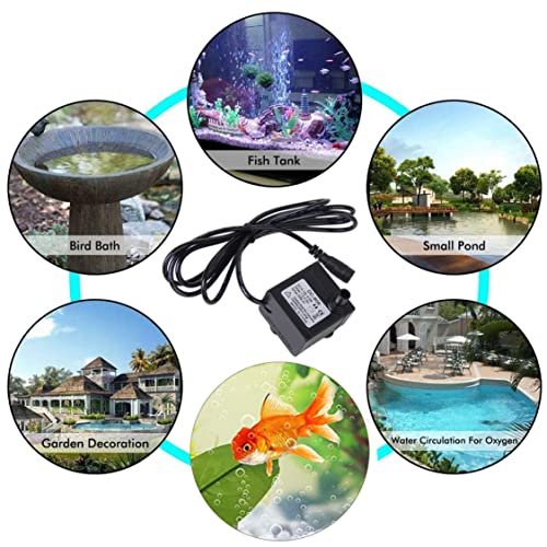 Eioflia Mini Water Pump Waterproof Small Sinking Pump Low Noise Garden House Watering Tool DC 6-12V 5W.