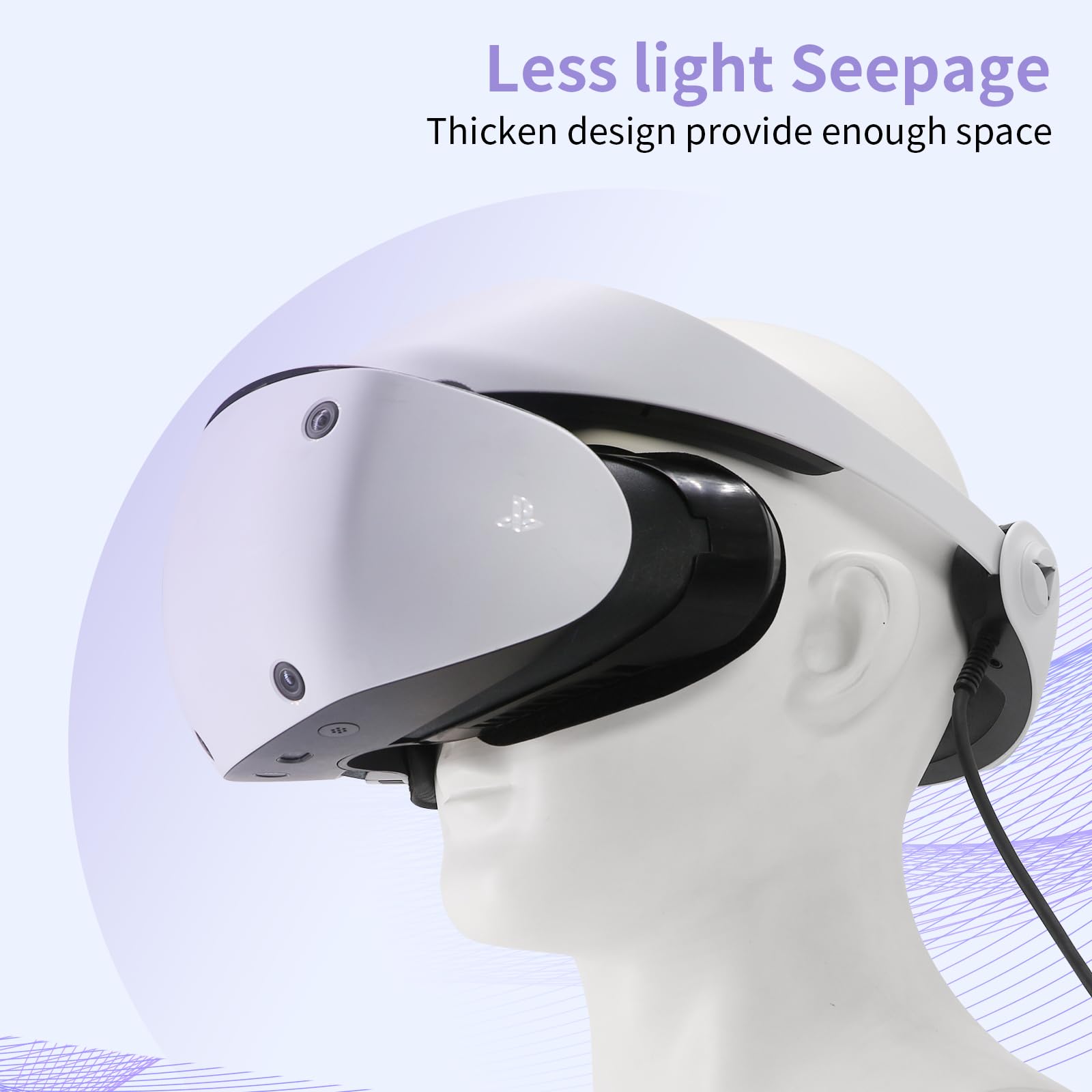 VR Face Pad for PlayStation VR2, Breathable Holes Leather Protective VR Accessories VR Face Cover Cushion Replacement Fitness Facial Interface Bracket Compatible with PS VR2