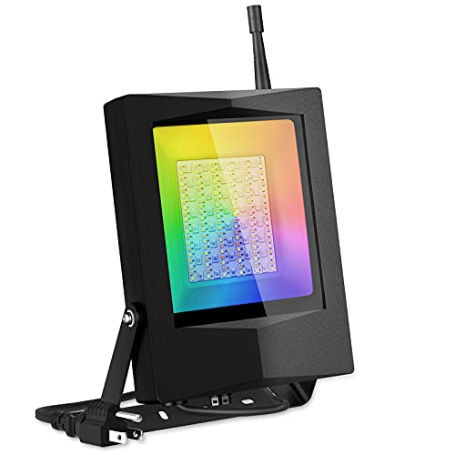 60W RGB LED Flood Lights,Color Changing Stage Landscape Floodlights,16 Million Colors Spotlight, IP65 Bluetooth Mesh,for Garden Party Wedding Christmas Wall Washer