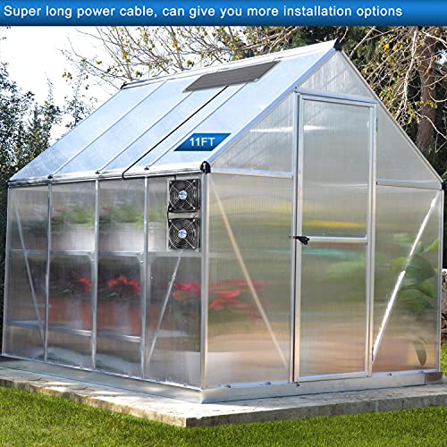 Solar Panel Fan Kit, AntPay 10W Weatherproof Dual Fan with 11Ft/3.5m Cable for Small Chicken Coops, Outside, Greenhouses, Sheds,Pet Houses, Window Exhaust