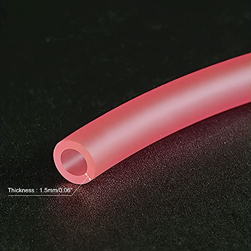 MECCANIXITY PVC Petrol Fuel Line Hose 3/16" x 5/16" 16ft Pink for Chainsaws Lawn Mower String Trimmer Blowers Small Engines