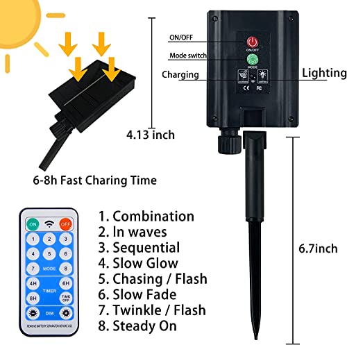 Solar Curtain Lights Outdoor Star and Moon Light 138 LED Waterproof Fairy String Lights Solar Powered 8 Modes Hanging String Lights for Window Fence Tent Garden Patio Home Outdoor Decor (Warm)