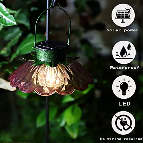 Solar Lantern Outdoor Crackle Globe Glass Solar Lights Outdoor Garden ,LED Landscape.Solar Hanging Lights. Solar Lantern Outdoor to Hang for Yard and Lawn Tree,Fence,Patio,Lawn,Walkway,1 Pack