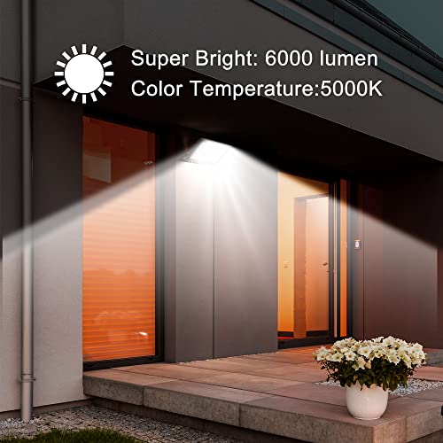ROMMOR 60W LED Flood Light, 6000LM IP66 UL Approved Plug Waterproof Outdoor LED Daylight White Floodlight for Yard, Garden, Garages, Front Porches and More(60W*1Pack)