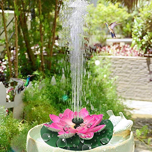 XUNMAIFBT Solar Fountain, with 4 Nozzle Solar Pond Pump Water Floating Solar Water Pump Freestanding Pump for Garden, Bird Bath, Garden Decoration