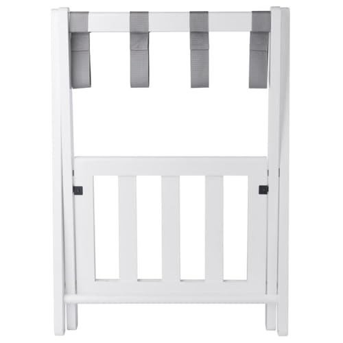 Raya luggage rack with shelf in white finish