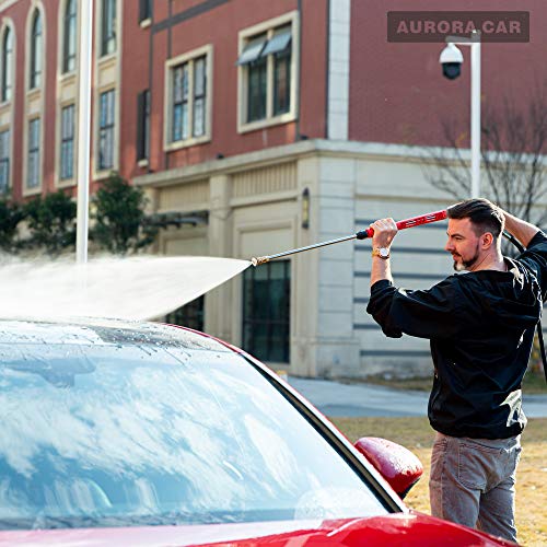 AURORA CAR High Pressure Washer Gun,40 Inch, 5000 PSI,with Replacement Wand Extension,5 Nozzle Tips Set,with 1/4'' Quick-Connect,M22 15mm or M22 14mm