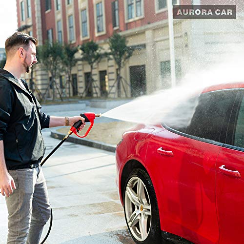 AURORA CAR High Pressure Washer Gun,40 Inch, 5000 PSI,with Replacement Wand Extension,5 Nozzle Tips Set,with 1/4'' Quick-Connect,M22 15mm or M22 14mm