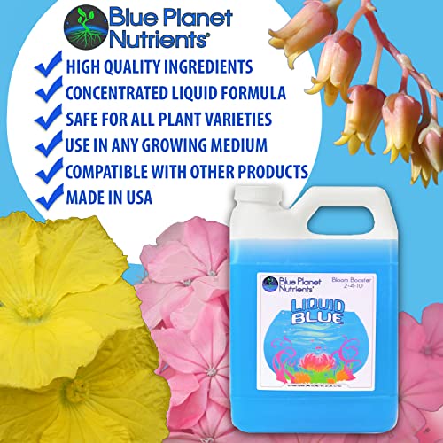 Liquid Blue Bloom Booster (128 oz) Gallon | Potassium Phosphorous Supplement for Flowering | for All Plants & Gardens | Blue Planet Nutrients