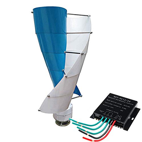 TqingVertical Spiral Wind Power Turbine Generator, 8000W 12V24V48V Vertical Axis Breeze Start Wind-Solar Complementary +Magnetic Levitation Axis Wind Turbine Generator Power for Outdoor Garden,12v