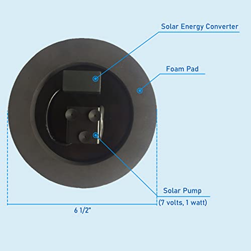 VANSUNA Solar Fountain Bird Bath Solar Powered Floating Water Pump Kit Hummingbird Bath Fountain Water Wiggler 6.5in | 6 Nozzles, Floating Pool Sprinkler Water Garden & Pond Pump & Circulation, 1.5W