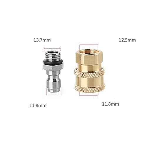 XINHUIPART Garden Plumbing Adapter High Pressure Water Gun Connector 1/4 Quick Connector M14 * 1.5 Pure Copper High Pressure Nozzle