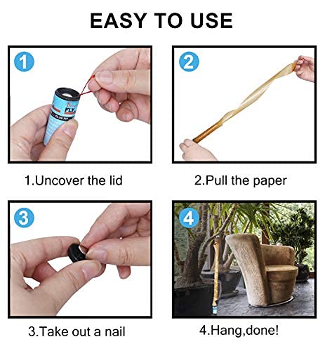 Dwcom 20 Pack Sticky Fly Traps Hanging, Fly Paper Strips Fly Ribbon Catcher Gnat Mosquito for House, Kitchen, Bullpen, Stable, Pasture
