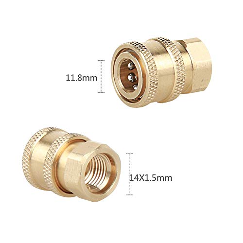 XINHUIPART Garden Plumbing Adapter High Pressure Water Gun Connector 1/4 Quick Connector M14 * 1.5 Pure Copper High Pressure Nozzle