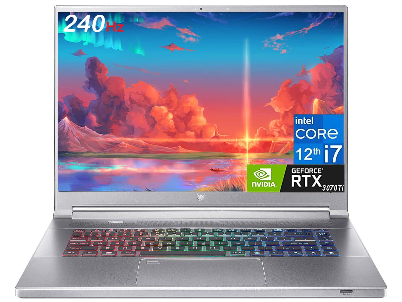 Acer Predator Triton Gaming Laptop 2023 Newest, 16" WQXGA IPS Display, Intel Core i7-12700H, GeForce RTX 3070 Ti, 64GB DDR5 RAM, 2TB SSD, Fingerprint, Wi-Fi 6E, Windows 11 Home, Bundle with JAWFOAL