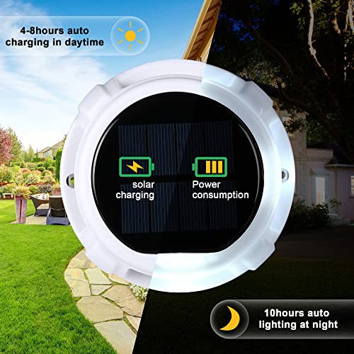 SOLPEX Solar Deck Lights Outdoor 8 Pack, Solar Driveway Lights, Dock Lights Solar Powered Waterproof LED Lights for Steps, Garden, Ground, Stair, Patio, Pathway, Landscape(Cold White)