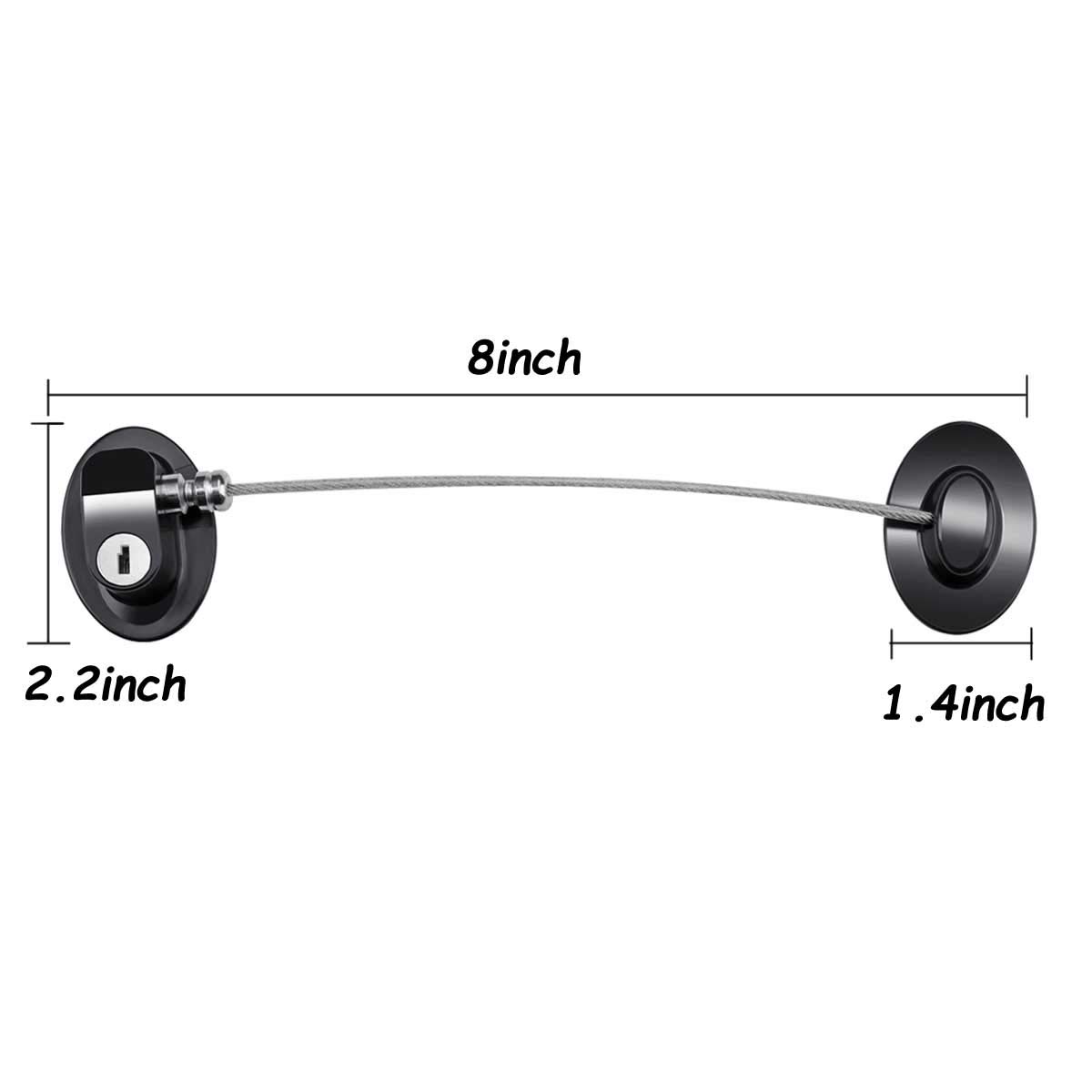4 Pack Refrigerator Locks with 8 Keys,Child Safety Fridge Lock,Refrigerator Lock Combination,Mini Fridge Lock, File Drawer Lock, Toilet Seat Lock with Strong Adhesive by XccMe (Black)