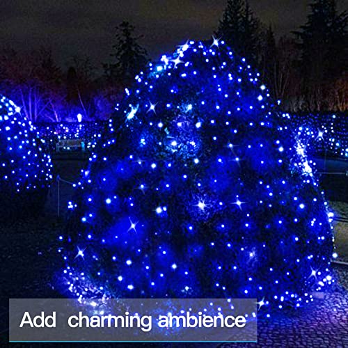 suddus 66ft 200 LED Outdoor String Lights, Blue Fairy Lights Battery Operated with Remote, Led Twinkle Lights for Bedroom, Dorm, Patio, Tapestry, Backyard, Garden, Christmas, Party, Indoor