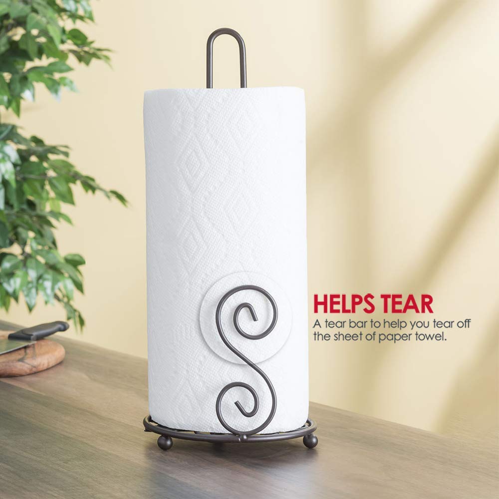 Home Basics PH10655 14 Inch Bronze Color Paper Towel Holder