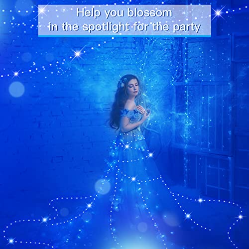 suddus 66ft 200 LED Outdoor String Lights, Blue Fairy Lights Battery Operated with Remote, Led Twinkle Lights for Bedroom, Dorm, Patio, Tapestry, Backyard, Garden, Christmas, Party, Indoor