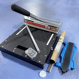 MantisTol 13" Pro Vinyl floor cutter with 13" HSS Replacement Blade; 3 pcs slotting blades (0.5inch, 1inch, 1.3inch) and 10 inch Contour Gauge