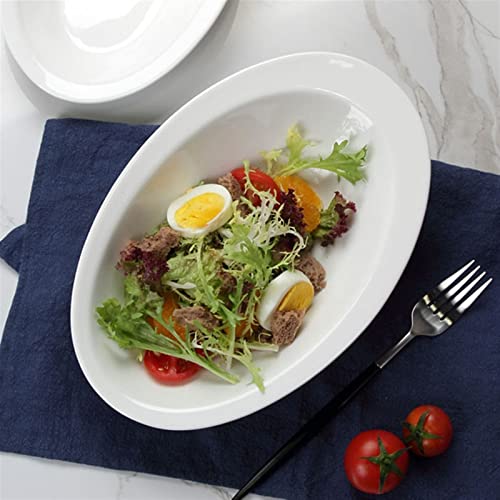 SURURA Floraldinnerplates Duck Tongue Bowl Creative White Ceramic Bowl Fruit Salad Shaped Bowl Dinner Plate