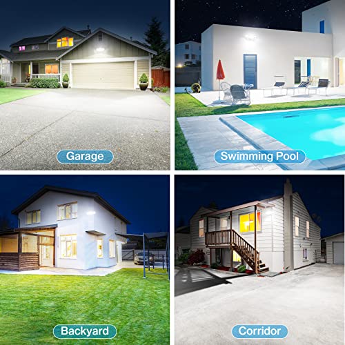 Atfoyer 70W LED Flood Light Outdoor, 6300LM Super Bright Security Light with 3 Adjustable Heads, IP65 Waterproof LED Flood Light Fixture, 6500K LED Exterior Floodlight for Eave, Garden, Garage, Yard