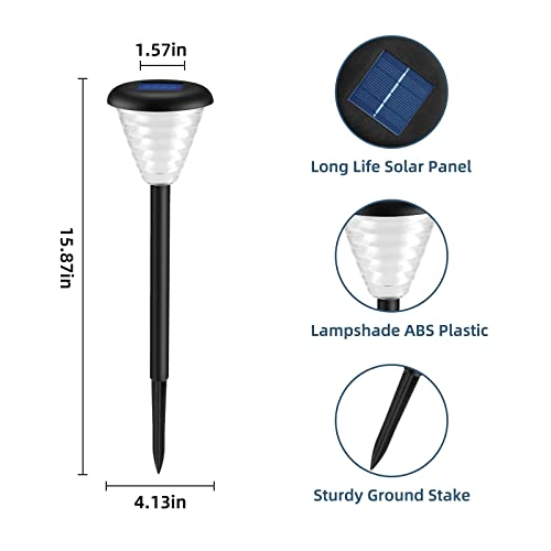 Fudosa Solar Pathway Lights, Warm/Color Changing Solar Garden Lights Outdoor Waterproof for Yard Path, Walkway, Driveway, Landscape Lighting, 4 Packs