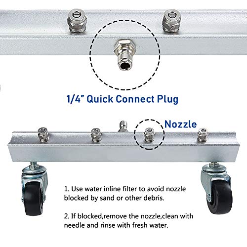 Twinkle Star 13" Pressure Washer Undercarriage Cleaner, Under Car Water Broom with Straight Extension Wand and 45 Degree Curved Wand, 4000 PSI