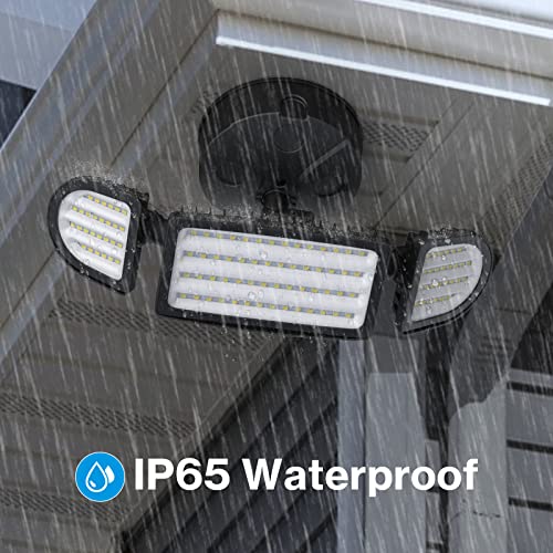 Atfoyer 70W LED Flood Light Outdoor, 6300LM Super Bright Security Light with 3 Adjustable Heads, IP65 Waterproof LED Flood Light Fixture, 6500K LED Exterior Floodlight for Eave, Garden, Garage, Yard