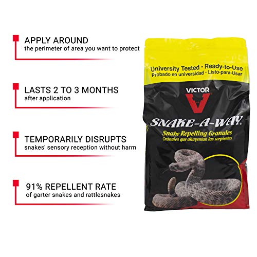 Victor VP364B Snake-A-Way Outdoor Snake Repelling Granules 4LB Snake Away Repellent - Repels Againts Poisonous and Non-Poisonous Snakes
