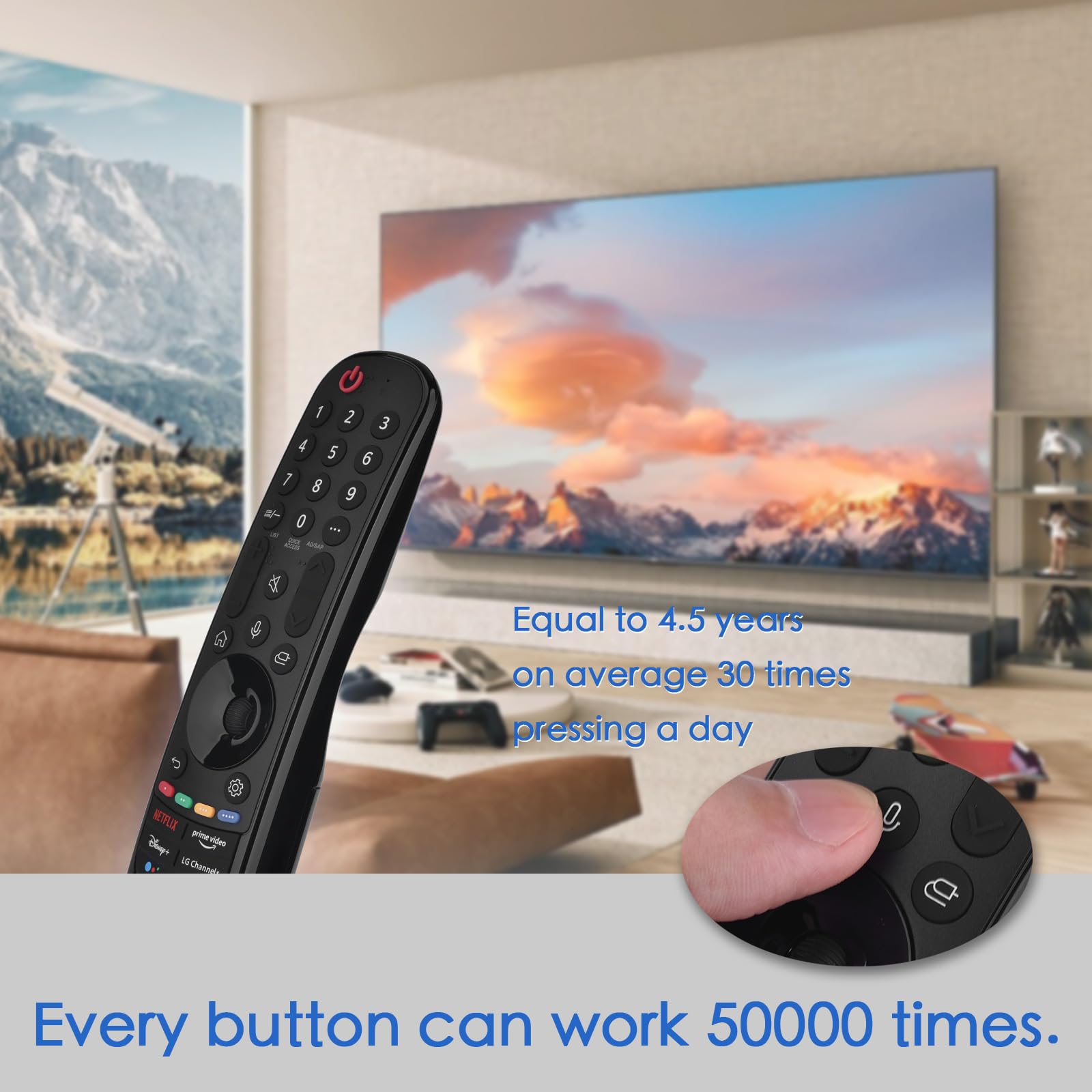 Replacement Magic LG Remote Control for Smart TV,LG Smart TV Remote with Voice and Pointer Function,Compatible for 2022-2018 LG Smart TVs,OLED,QNED,NANOCell,4K,8K etc.