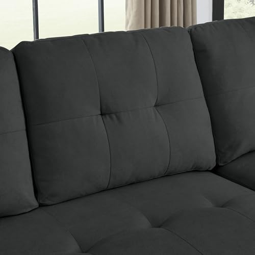 Eafurn L Shaped Sectional Sofa with Chaise Lounge and Pull Out Sofabed, Deep Seat Convertible Corner Couches with Storage Places,Comfy Upholstered Sofa&Couches for Living Room Furniture Sets