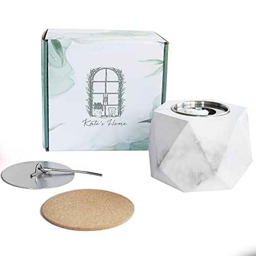 Kate's Home Portable Tabletop Fire Pit | Concrete Bowl Fireplace for Outside and Inside Rubbing Alcohol Mini Solo Bonfire Burning Pot Personal Smores Maker Stone Decor Patio, Balcony (fb101)