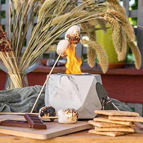 Kate's Home Portable Tabletop Fire Pit | Concrete Bowl Fireplace for Outside and Inside Rubbing Alcohol Mini Solo Bonfire Burning Pot Personal Smores Maker Stone Decor Patio, Balcony (fb101)