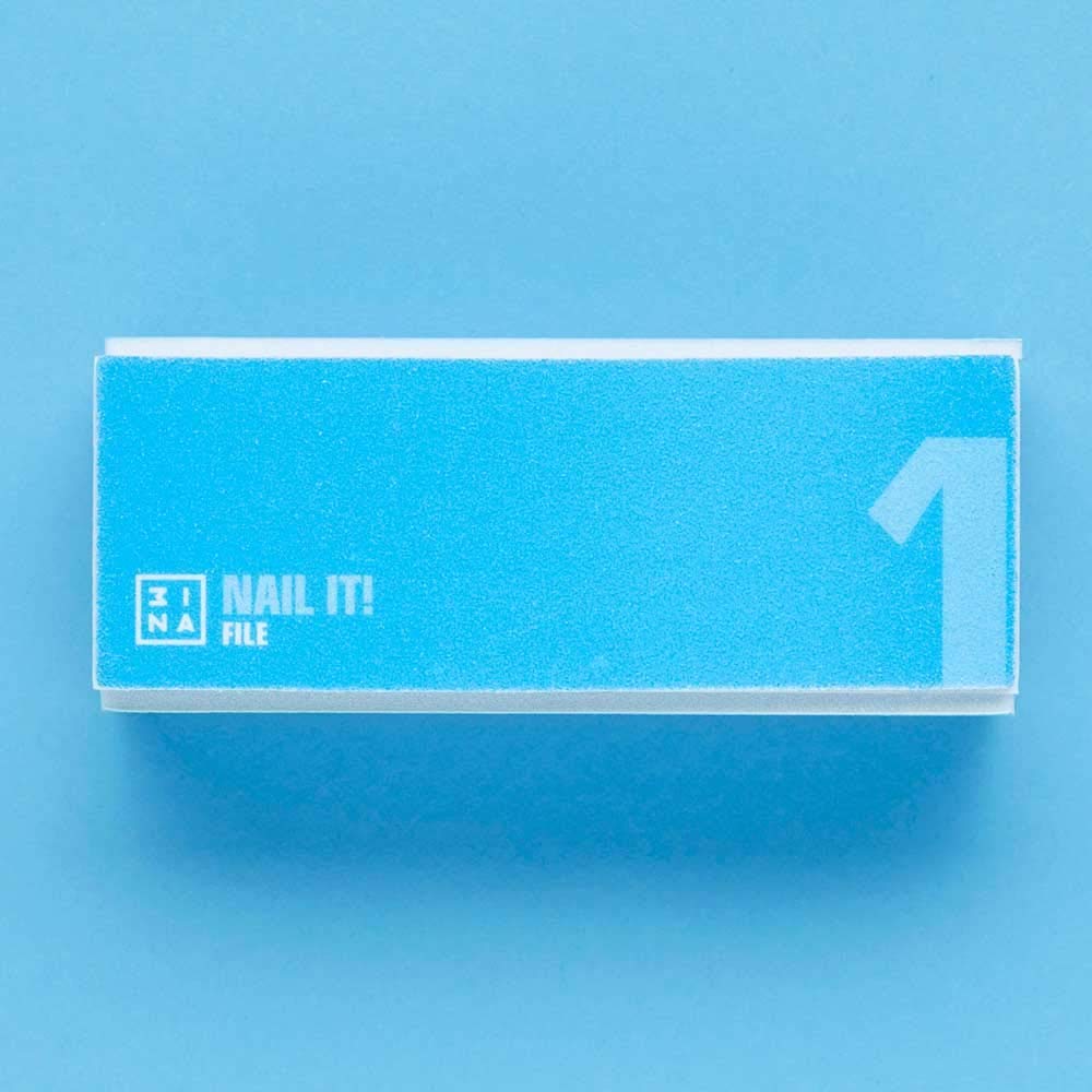 3INA Nail It File - Flawless Nail Care In 4 Steps - Files And Shortens, Shapes, Smooths And Shines - Gently Shapes Nail Tips - Suitable For Use On Natural Or Artificial Nails - Four-Sided Block - 1 Pc