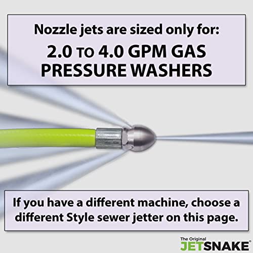 Sewer Jetter - 50 FT JetSnake Drain Cleaner for Your Gas Pressure Washer