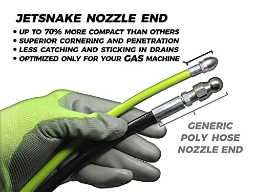 Sewer Jetter - 50 FT JetSnake Drain Cleaner for Your Gas Pressure Washer