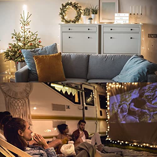 LIOPEED 2 Pack 22.6ft 66 Led Battery Powered String Lights, IP65 Waterproof 8 Modes Twinkle Fairy Lights with Timer for Bedroom, Garden, Party, Christmas Tree Indoor Outdoor Decorations,Warm White