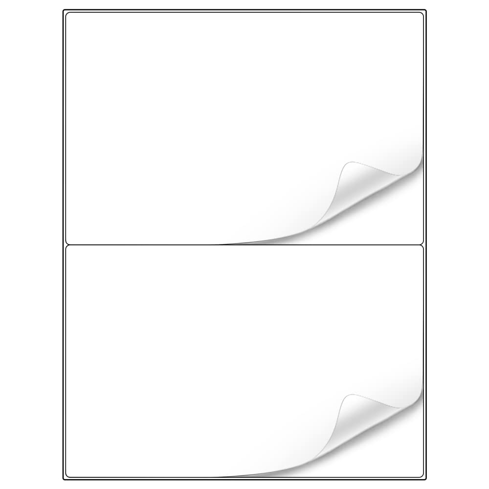 Methdic Shipping Labels 8-1/2"×5-1/2" 200 Labels Sticker Paper for Laser/Ink Jet Printer Mailing Labels 8.5"×11" White 2 per Sheet