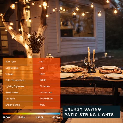 Kawaya String Lights for Outside, 150FT LED Outdoor String Lights Waterproof with 72+3 Shatterproof Edison Plastic Bulbs, Connectable Outdoor Lights for Patio Garden Bistro Backyard Party Gazebo