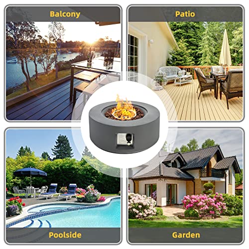 Giantex Propane Fire Pit Table W/ CSA Certification & PVC Cover, 27.5 Inches Round Gas Fire Pit w/ 40,000 BTU, Adjustable Flame, Lava Rocks, Outdoor Propane Fire Pit for Patio Garden Backyard